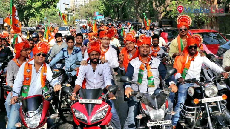 Mumbai’s north east BJP party carried out a victory rally