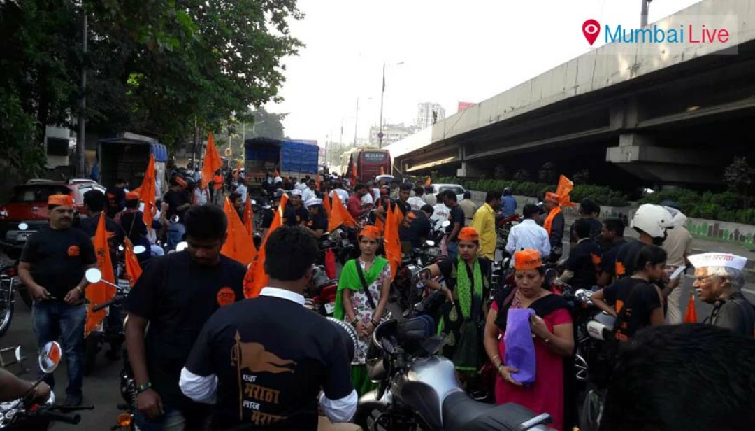 Sena leaders participate in Maratha bike rally | Mumbai Live